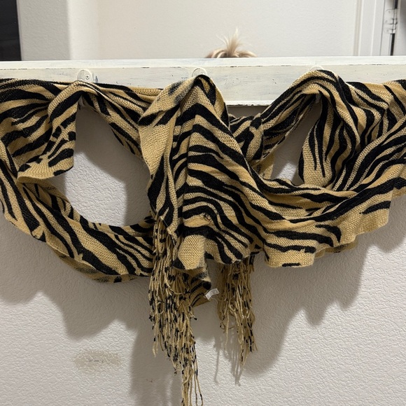 Accessories | Zebra Print Fringe Scarf | Poshmark